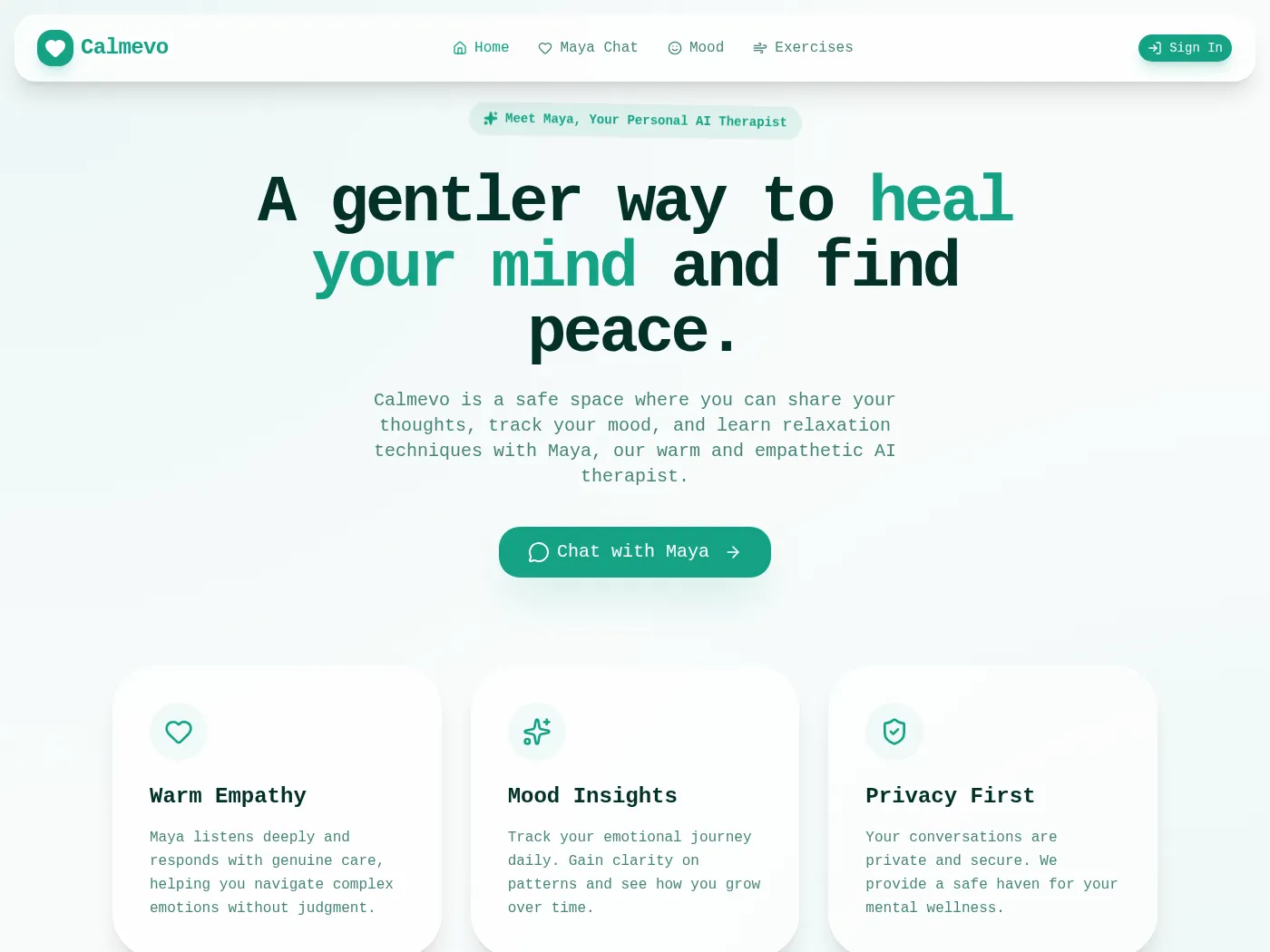 Calmevo AI Chat Therapy