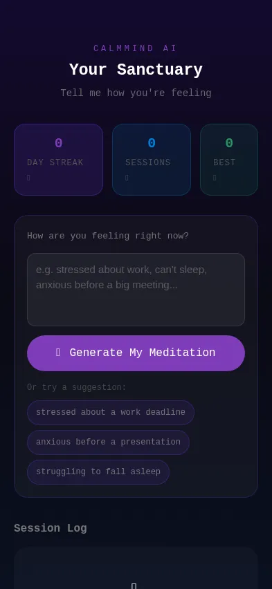 CalmMind AI Meditations