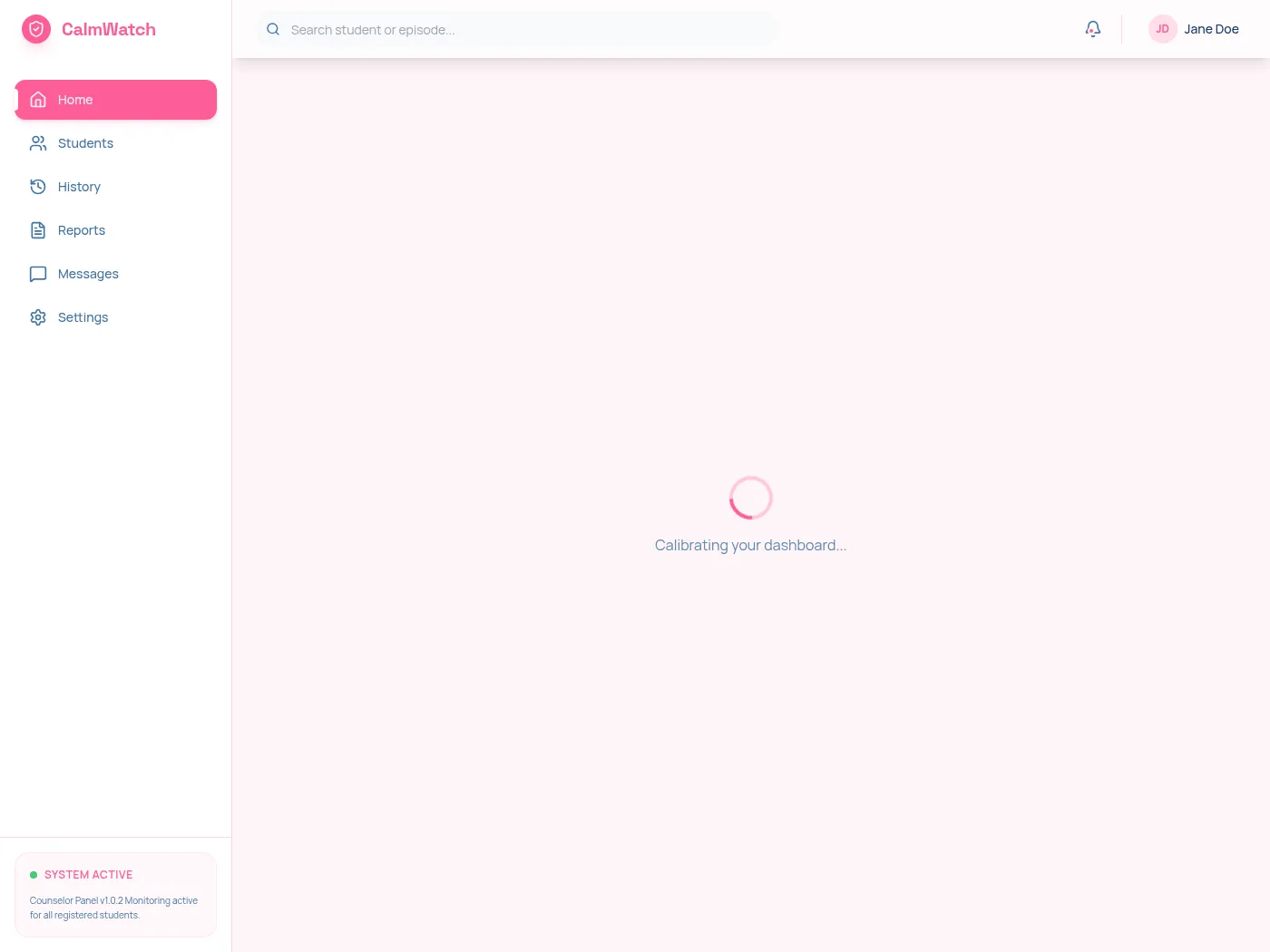CalmWatch Dashboard