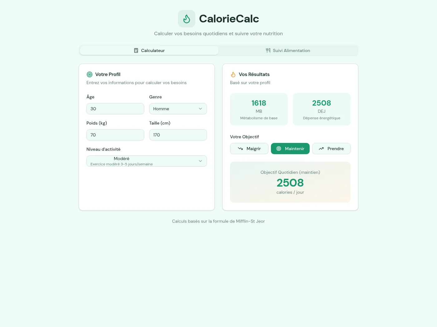 CalorieCalc App
