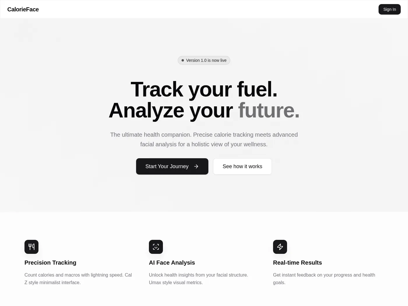CalorieFace Tracker