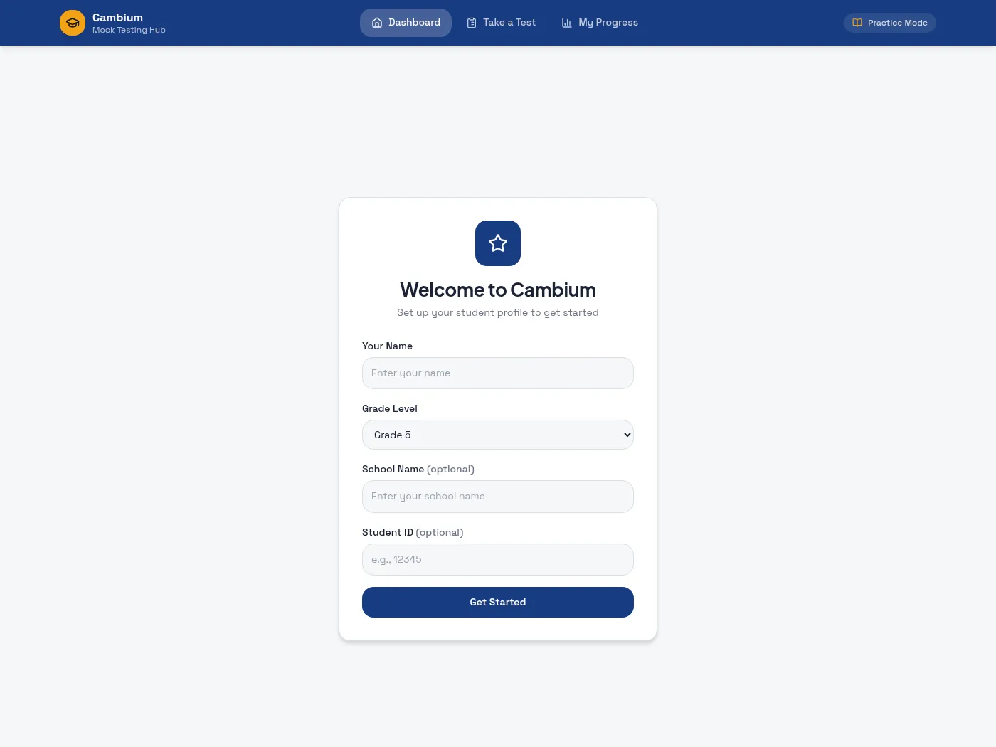 Cambium Mock Testing Hub