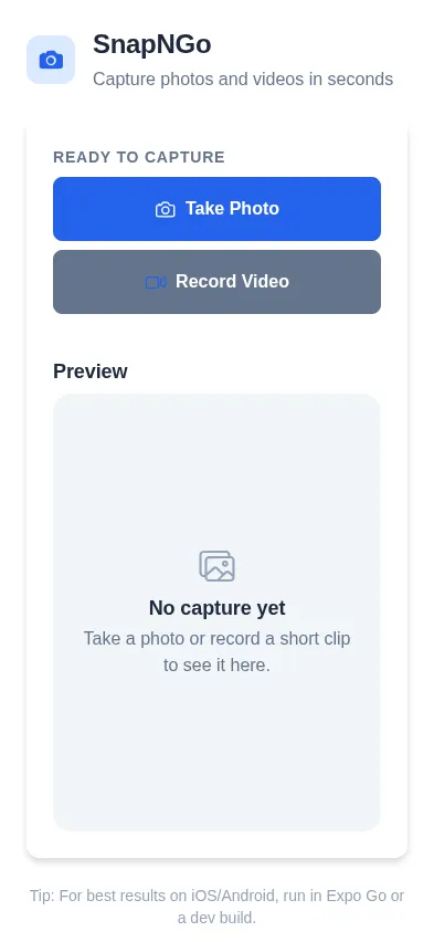 SnapNGo Camera App