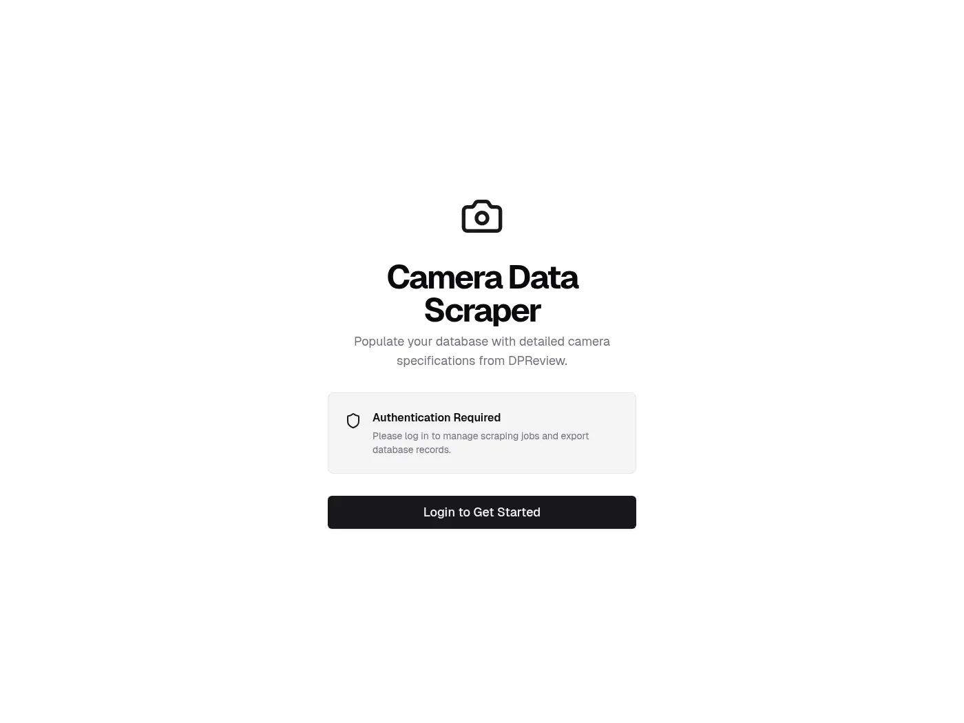 Camera Data Scraper