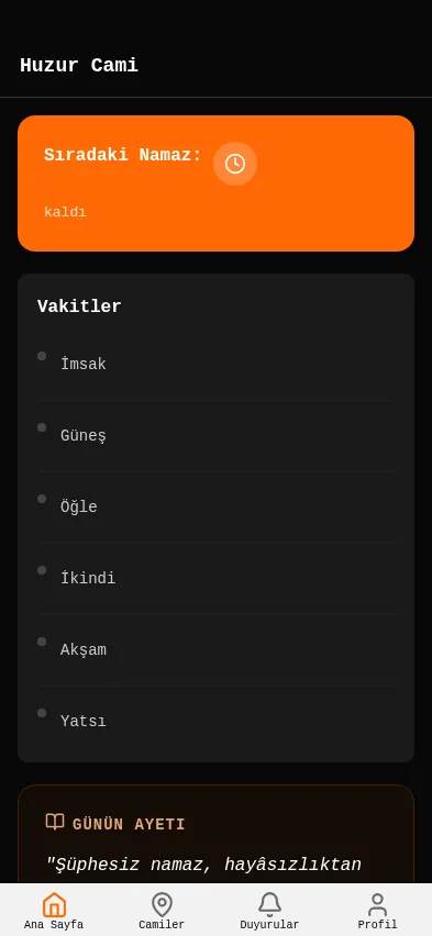 Cami Takip Uygulaması