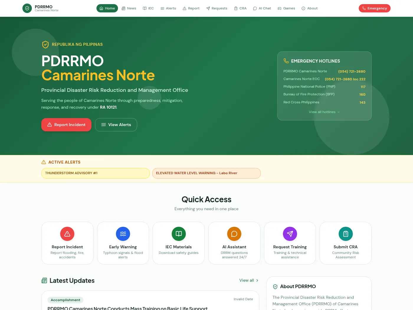 Camarines Norte DRRM Hub