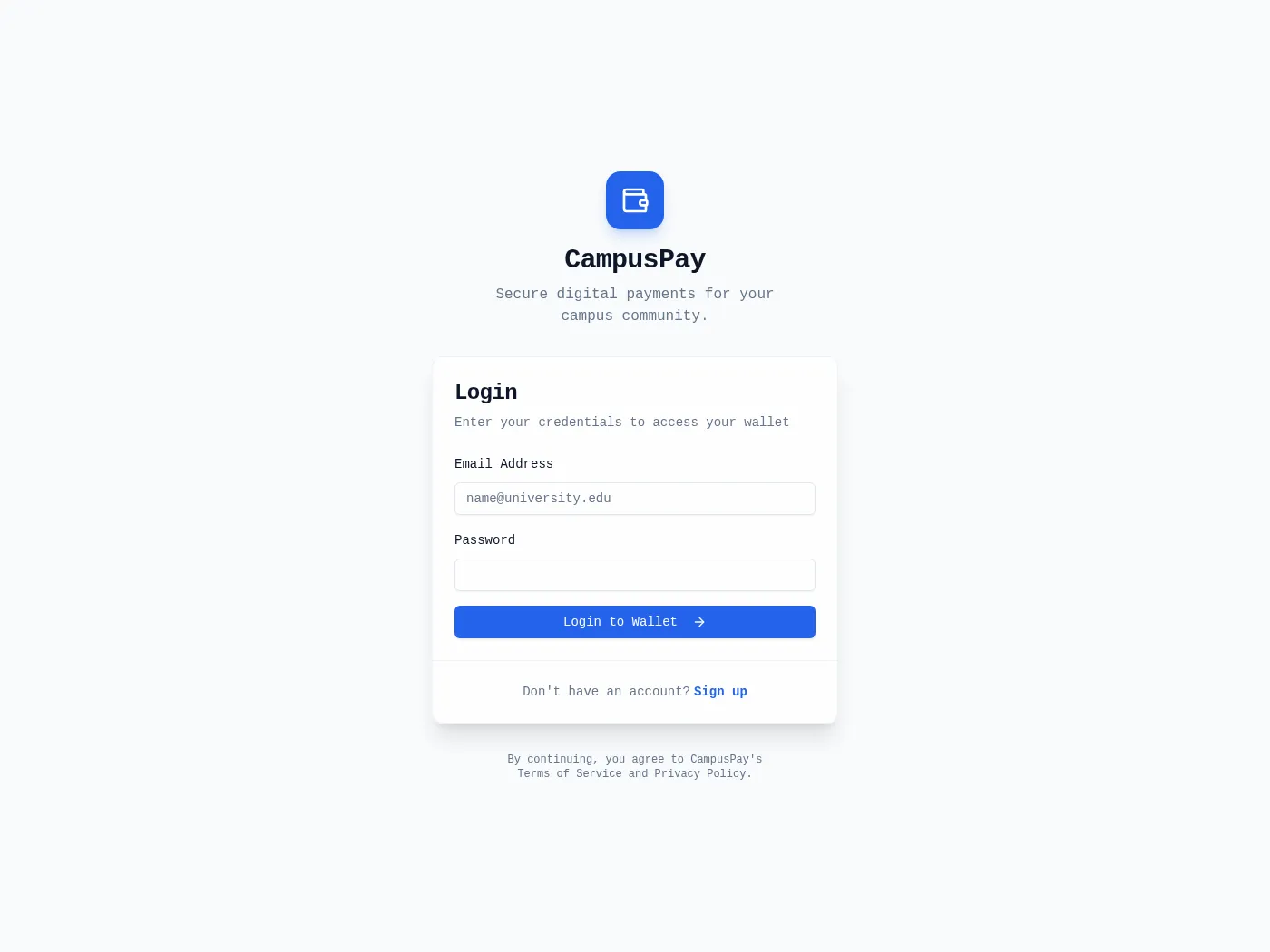 CampusPay Web Platform