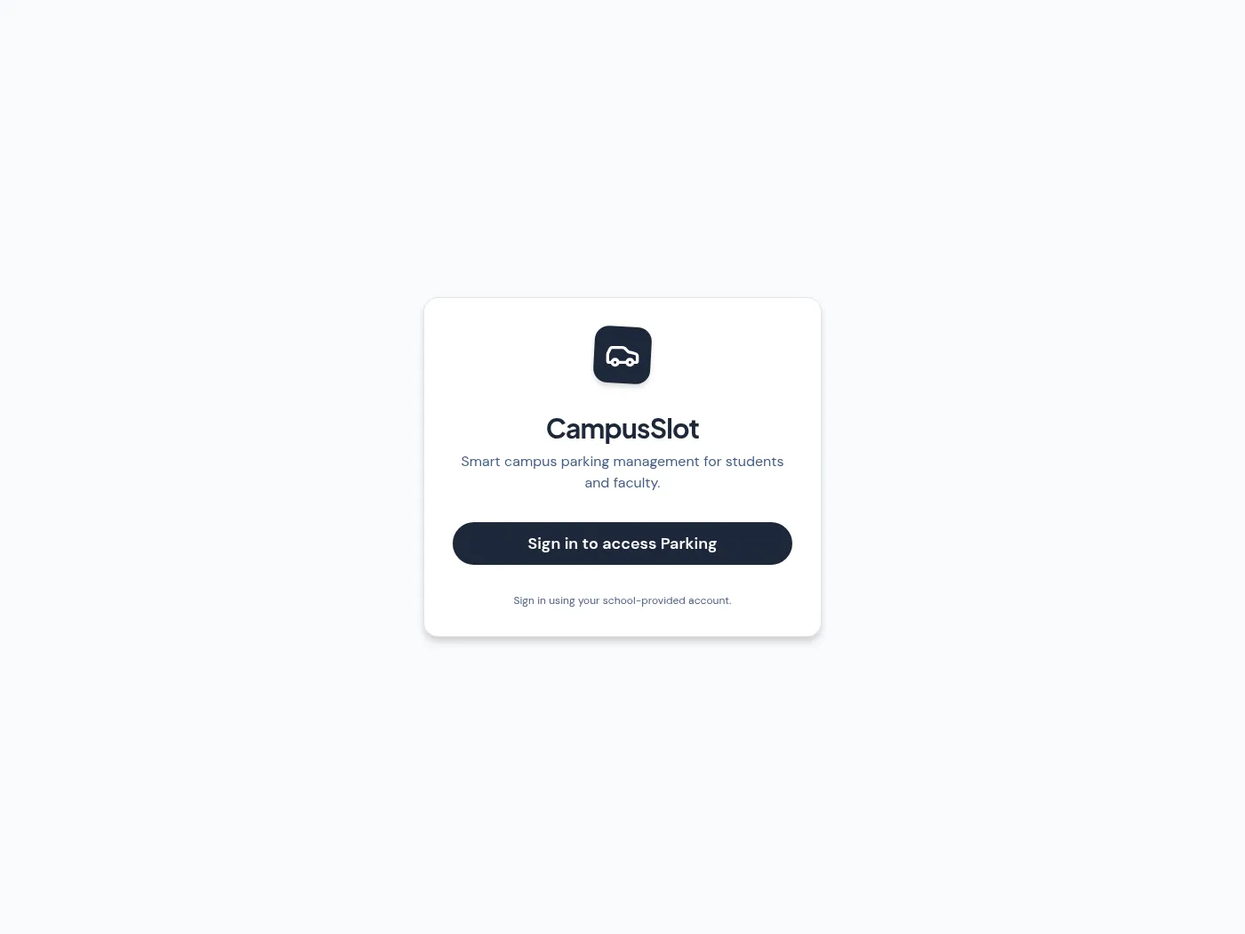 CampusSlot Parking Manager