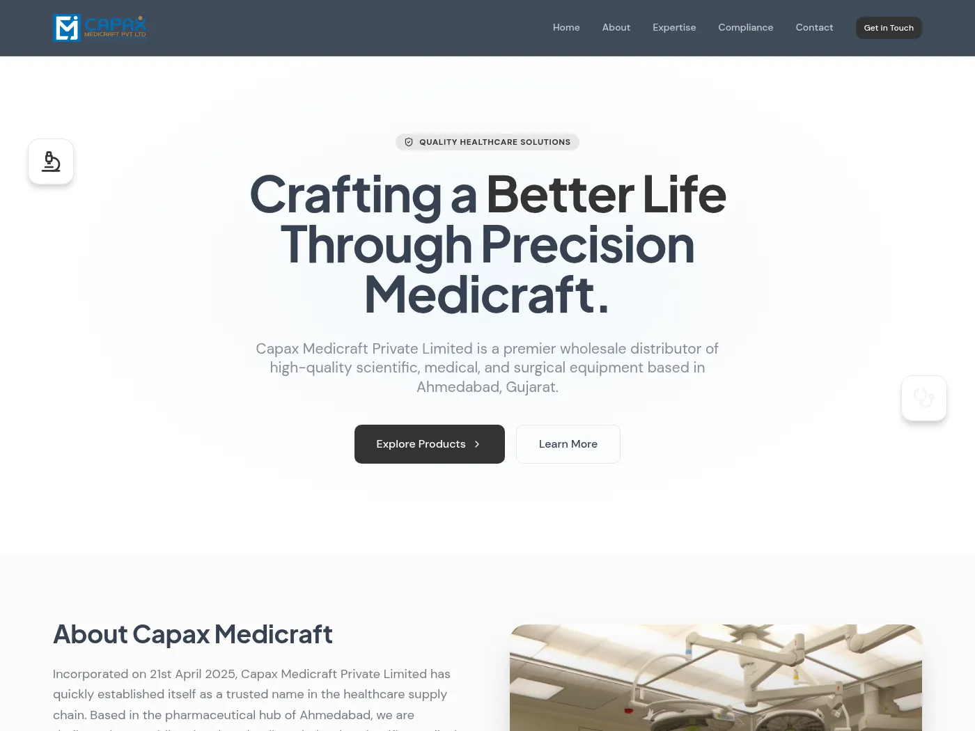 Capax Medicraft Company Site