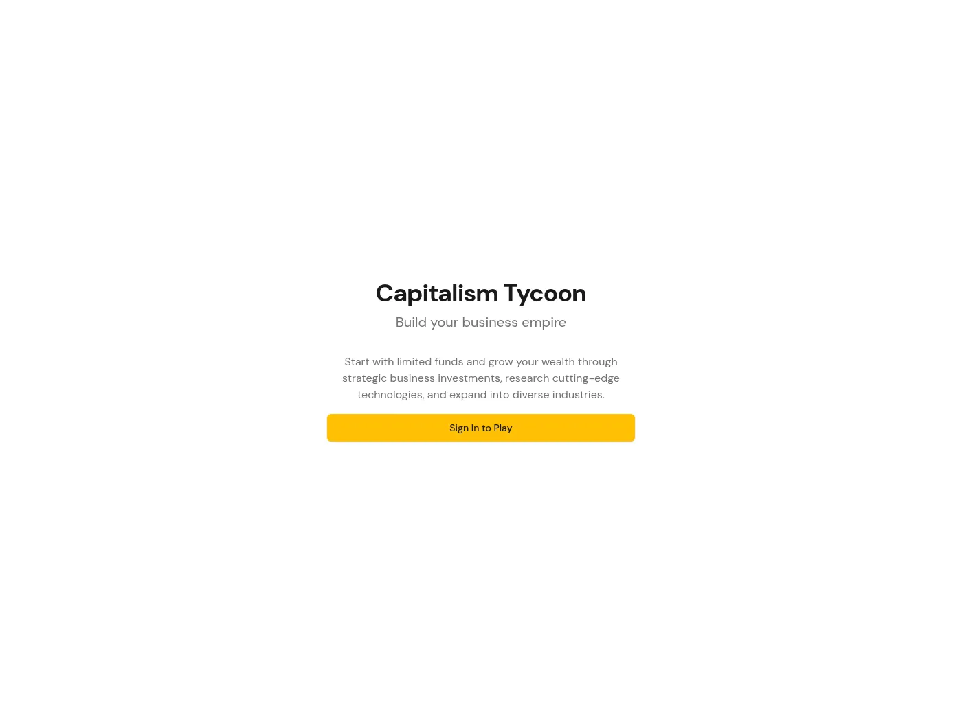 Capitalism Tycoon Simulator