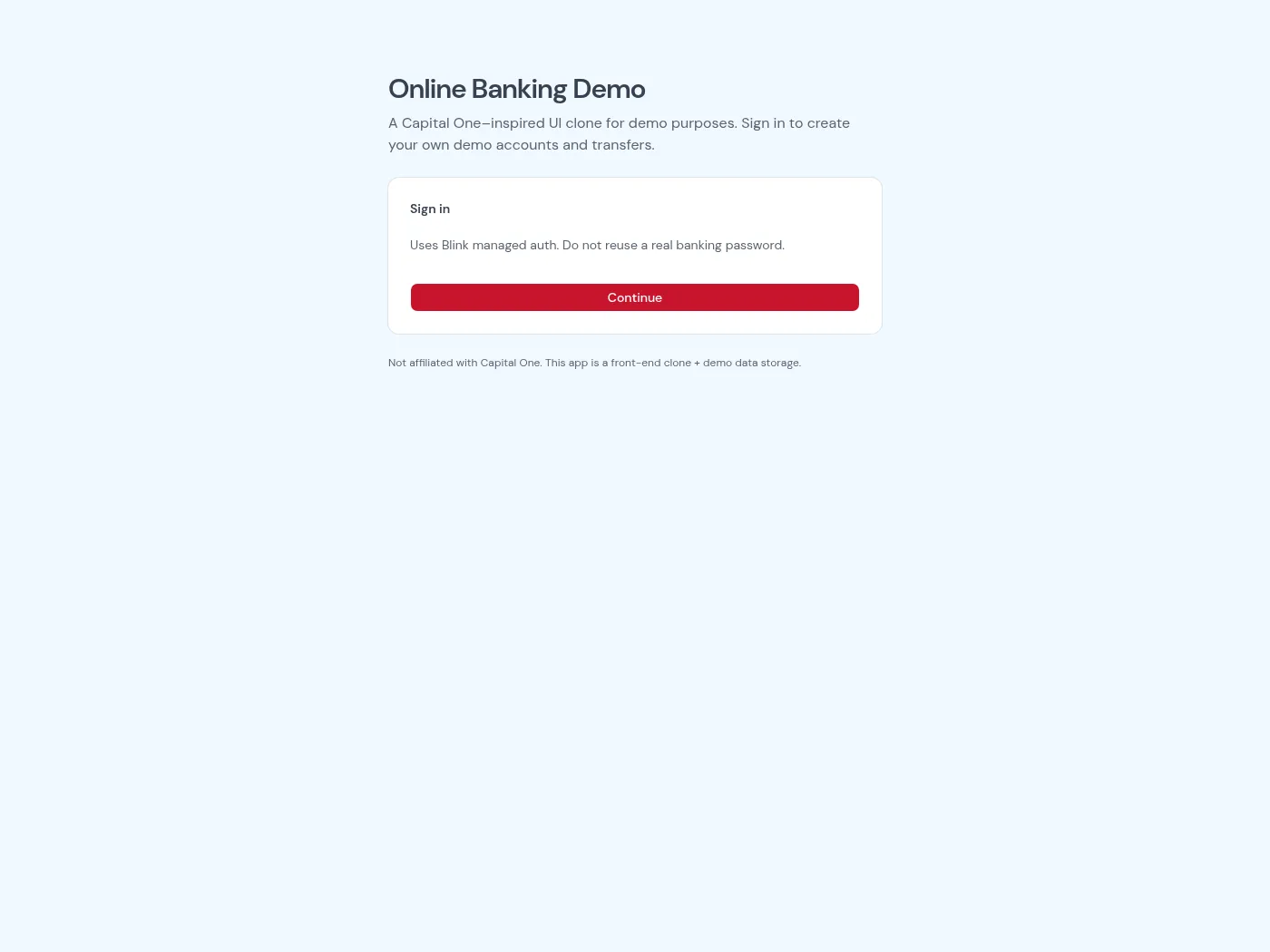 CapOne Web Banking Clone