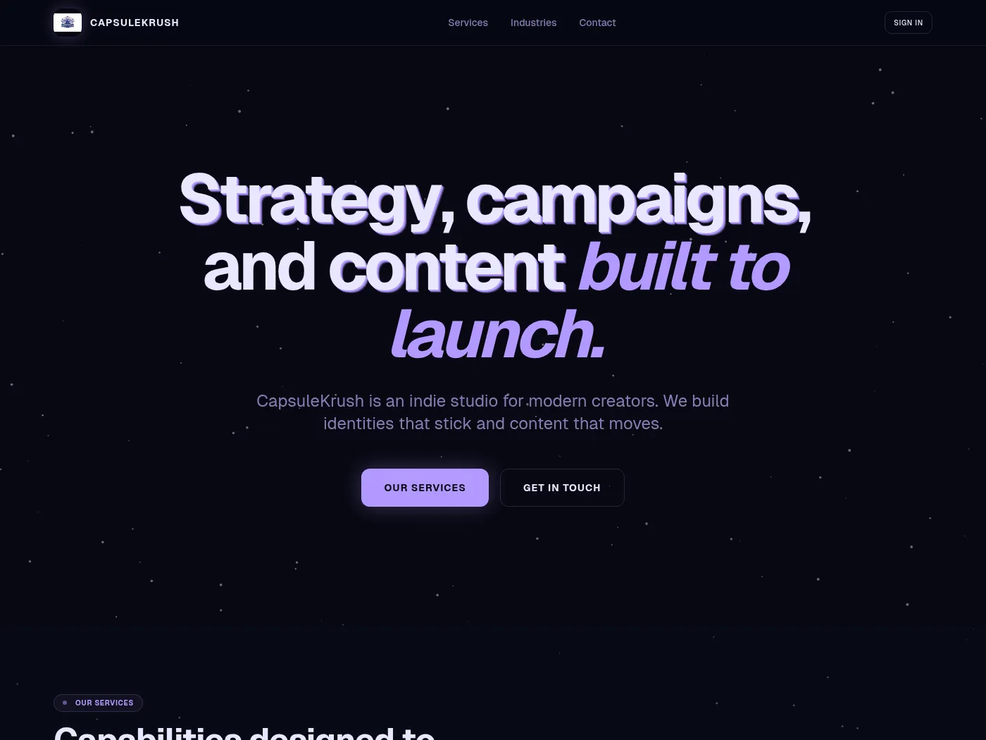 CapsuleKrush Studio Site