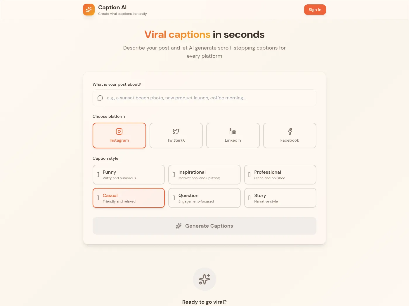 Caption App Clone