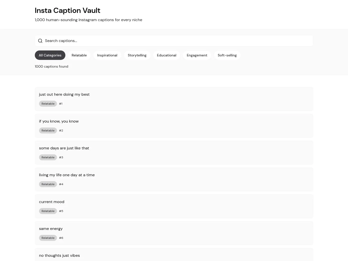 Insta Caption Vault
