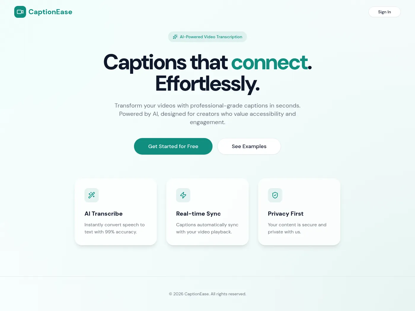 CaptionEase Video App