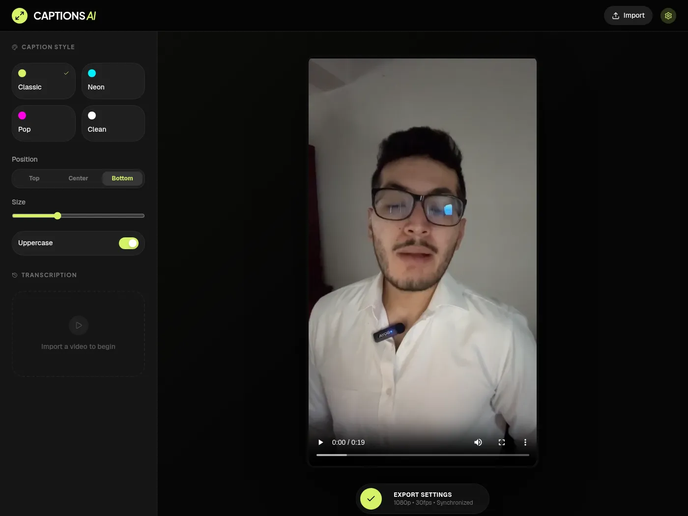 Captions AI Editor