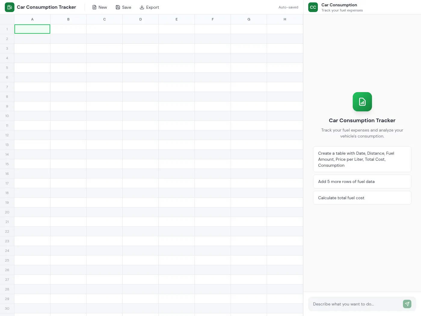 Car Consumption Tracker