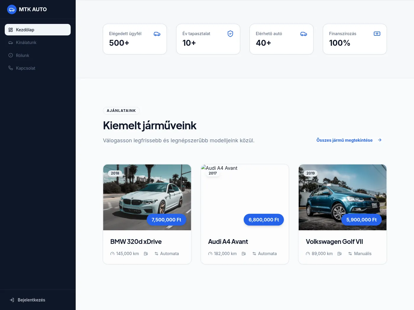MTK Autocentrum Website