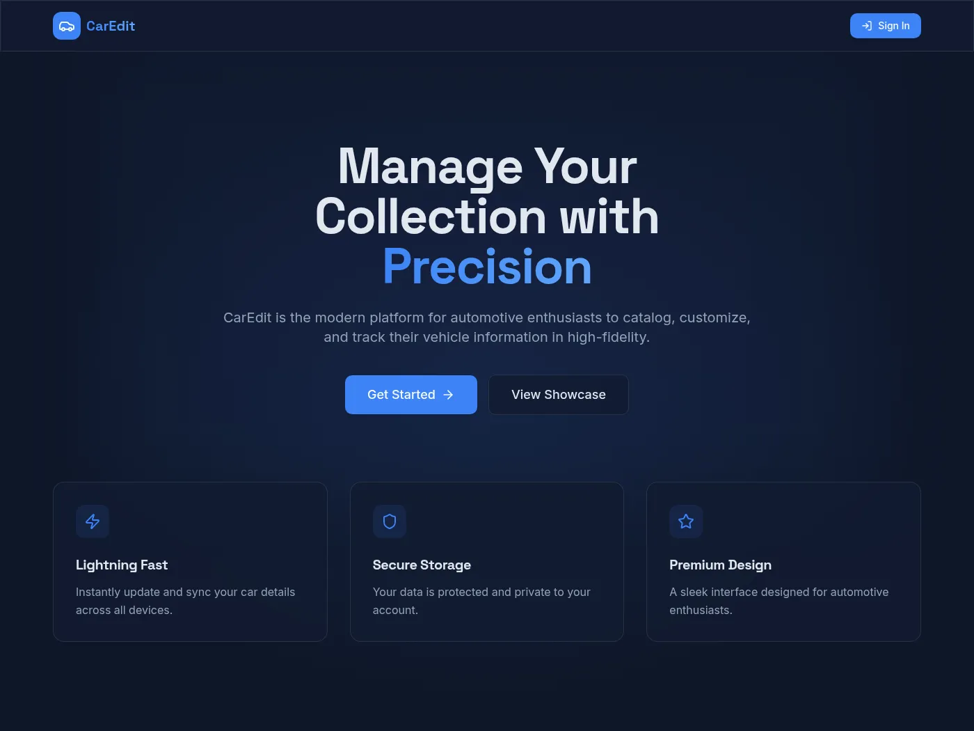 CarEdit — built with AI on Blink