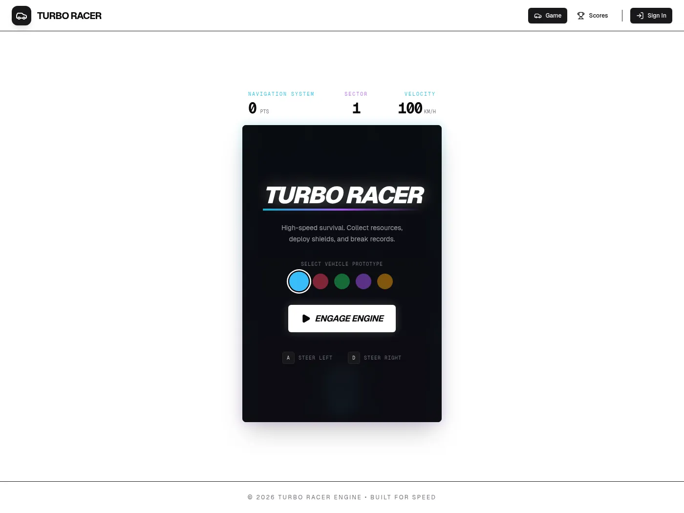 Turbo Racer Game