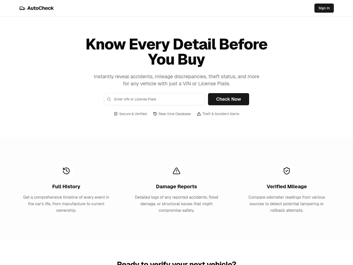 Car History Checker