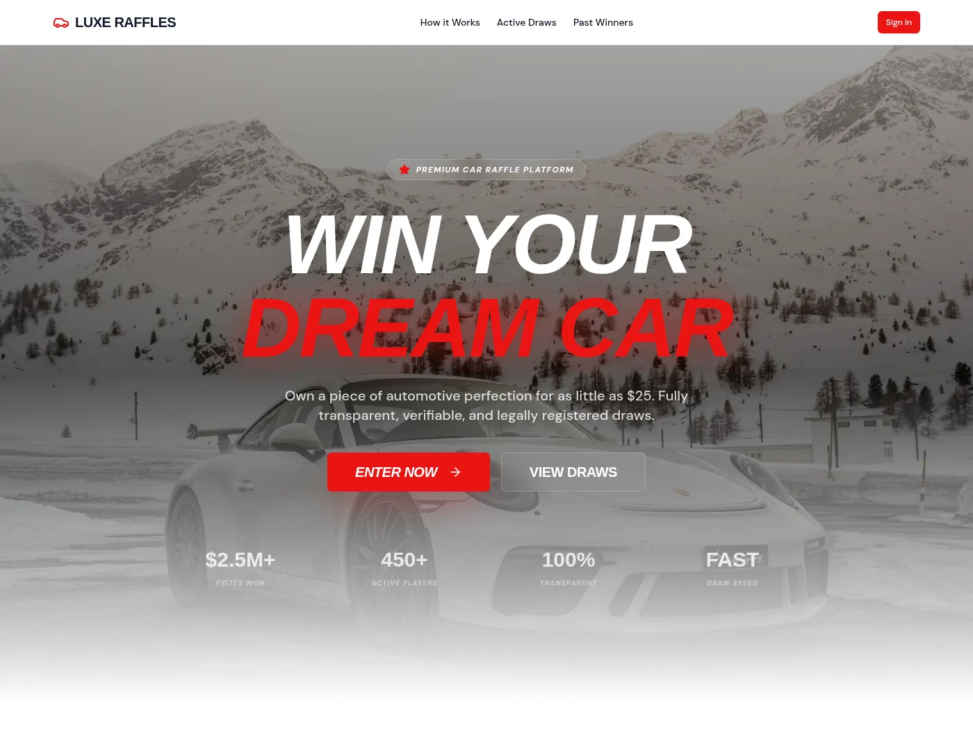 Car Lottery Sale Site