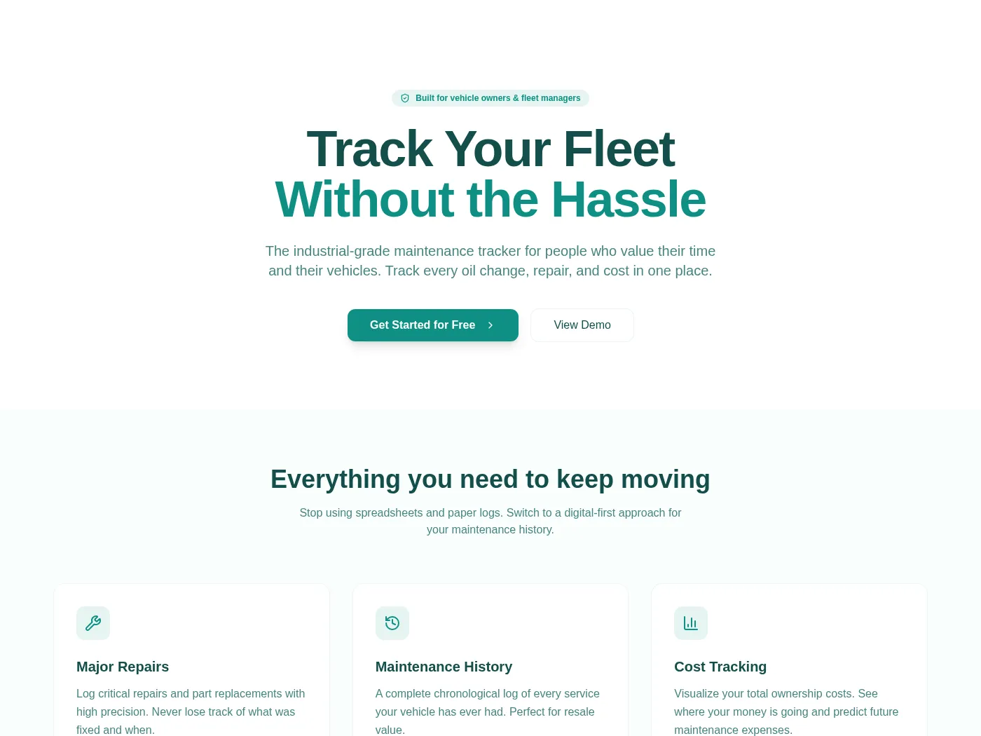 Car Maintenance Tracker