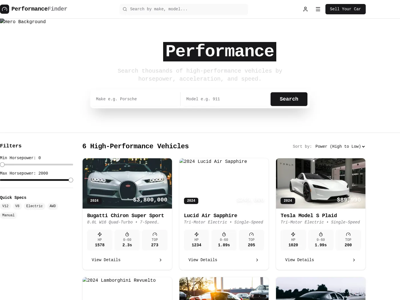 Car Performance Finder