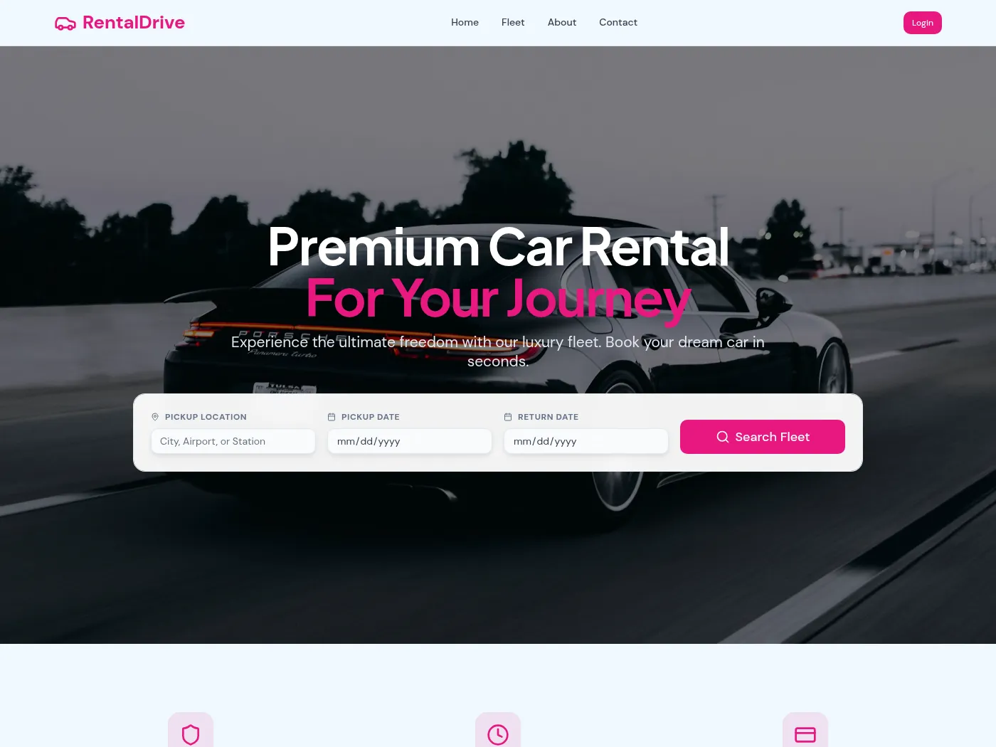 RentalDrive Web Mockup