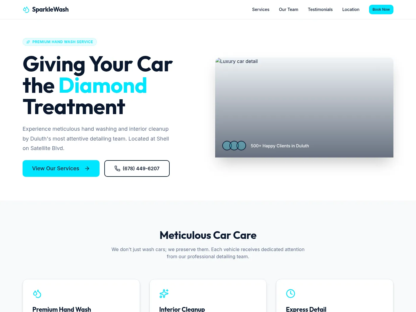 SparkleWash Car Service