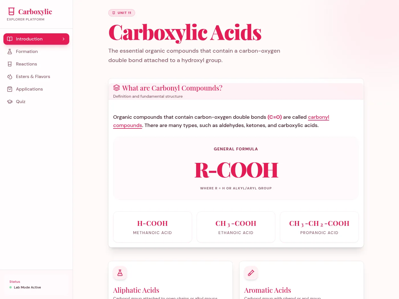 Carboxylic Explorer
