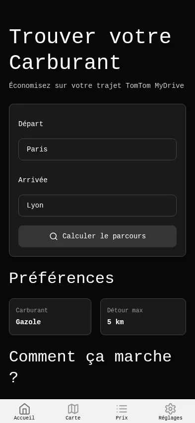 Carburant Parcours Saver