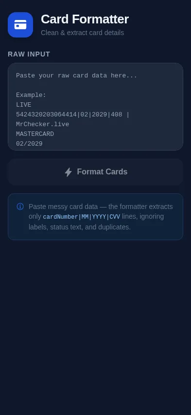 CardFormatter Mobile