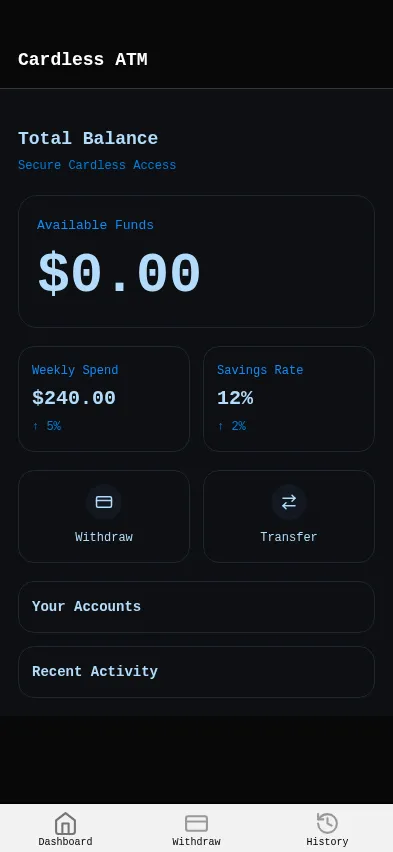 Cardless ATM App