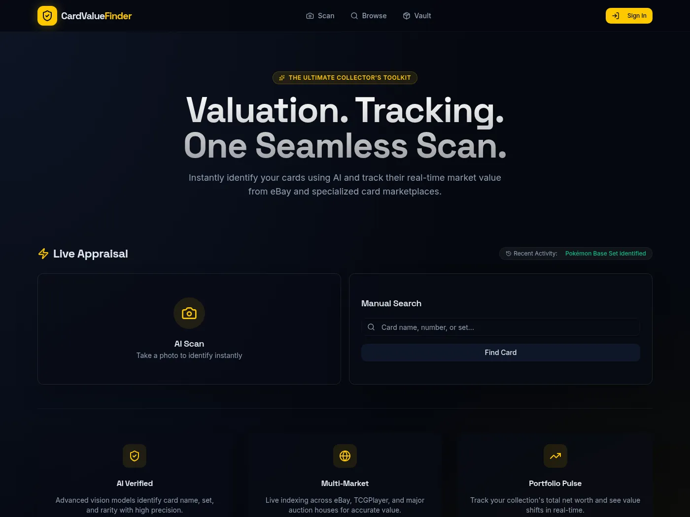 CardValue Finder