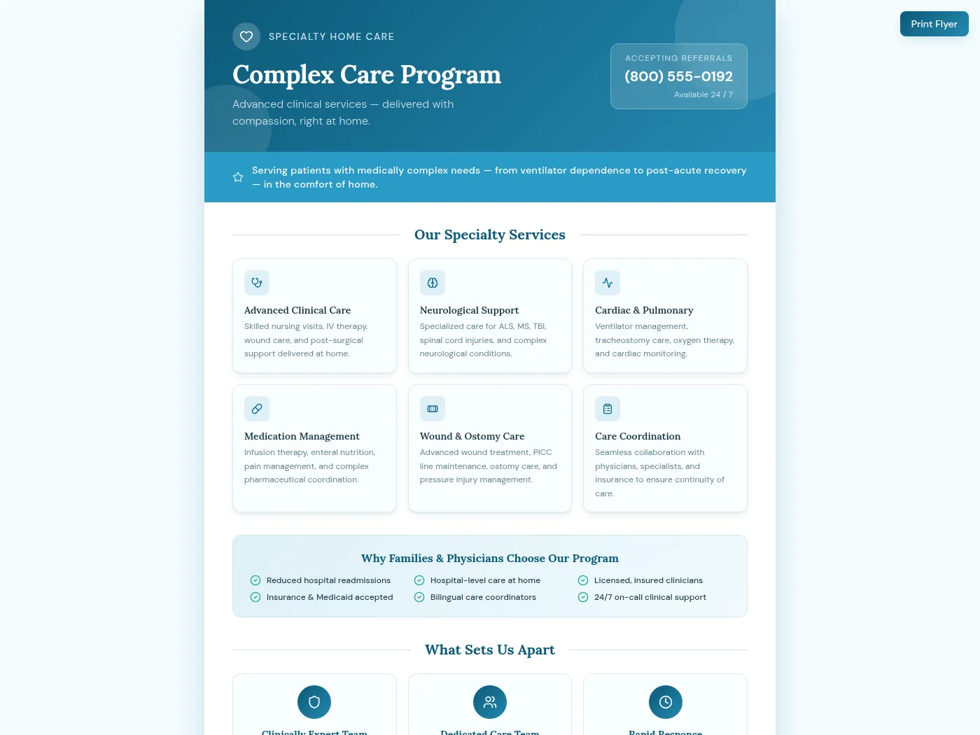 Care Program Flyer