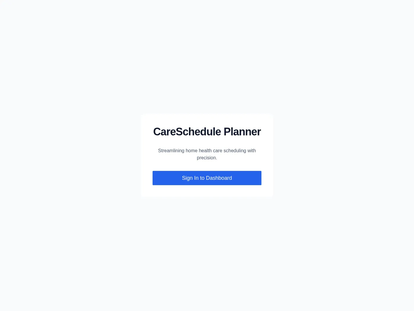 CareSchedule Planner