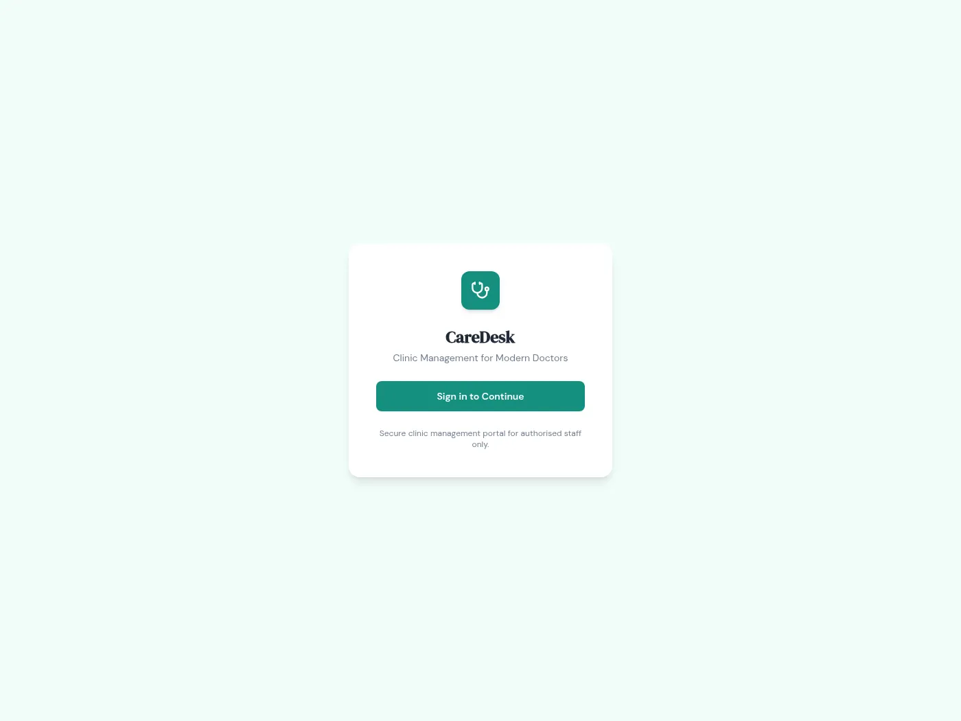 CareDesk Clinic Manager