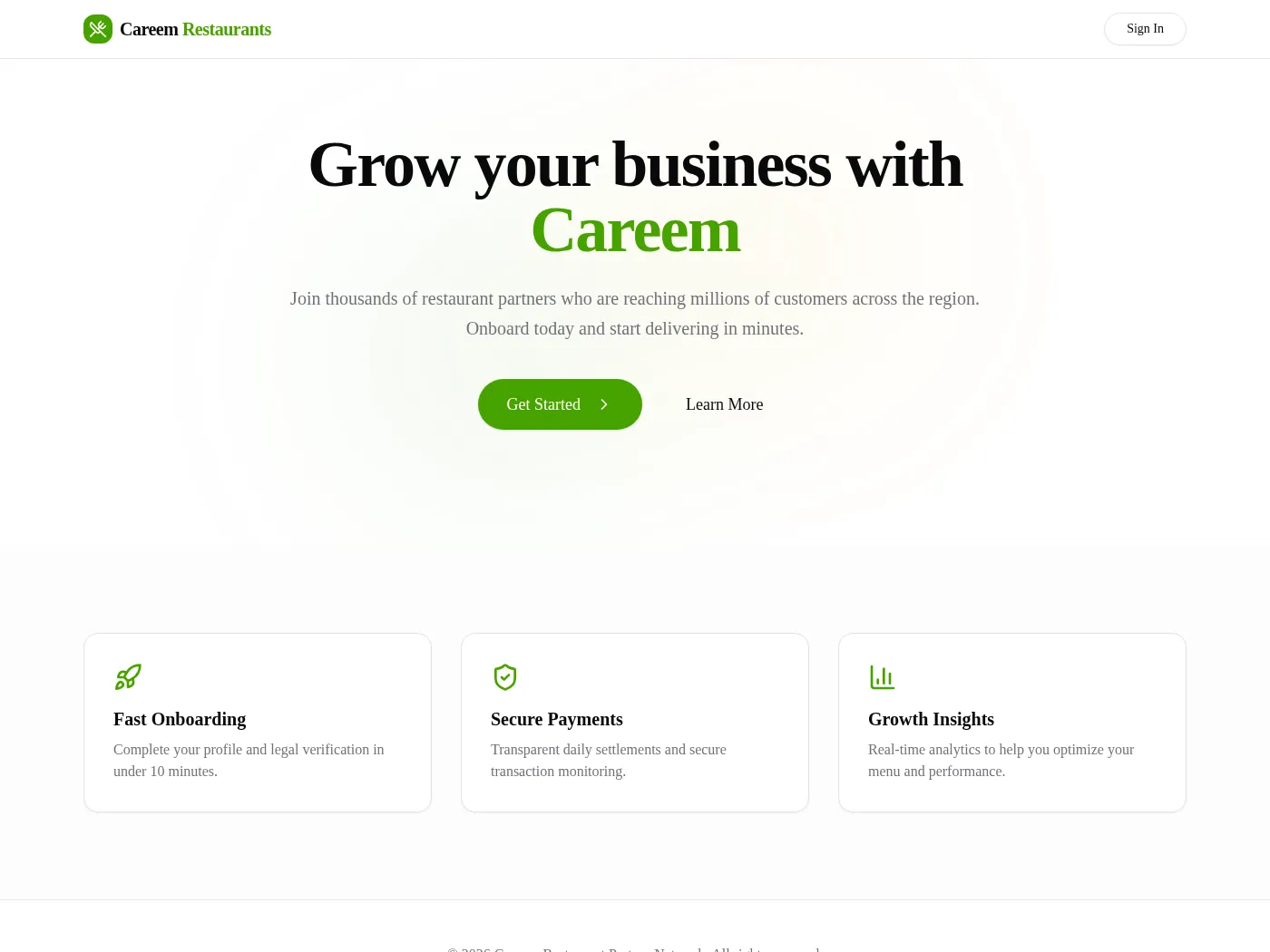 Careem Restaurant Onboarder