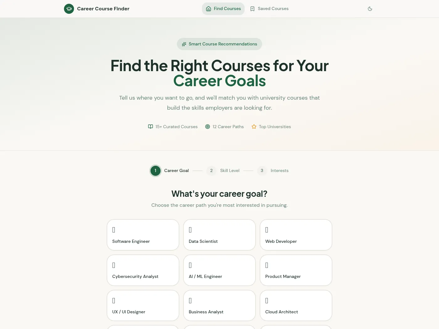 Career Course Finder