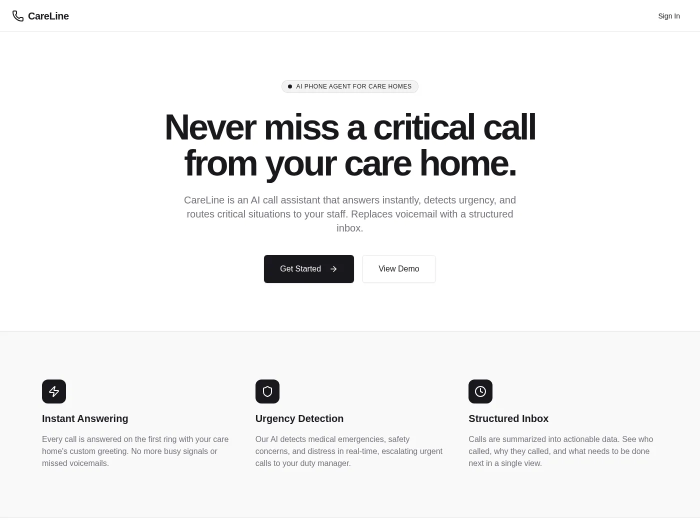 CareLine AI Call Assistant