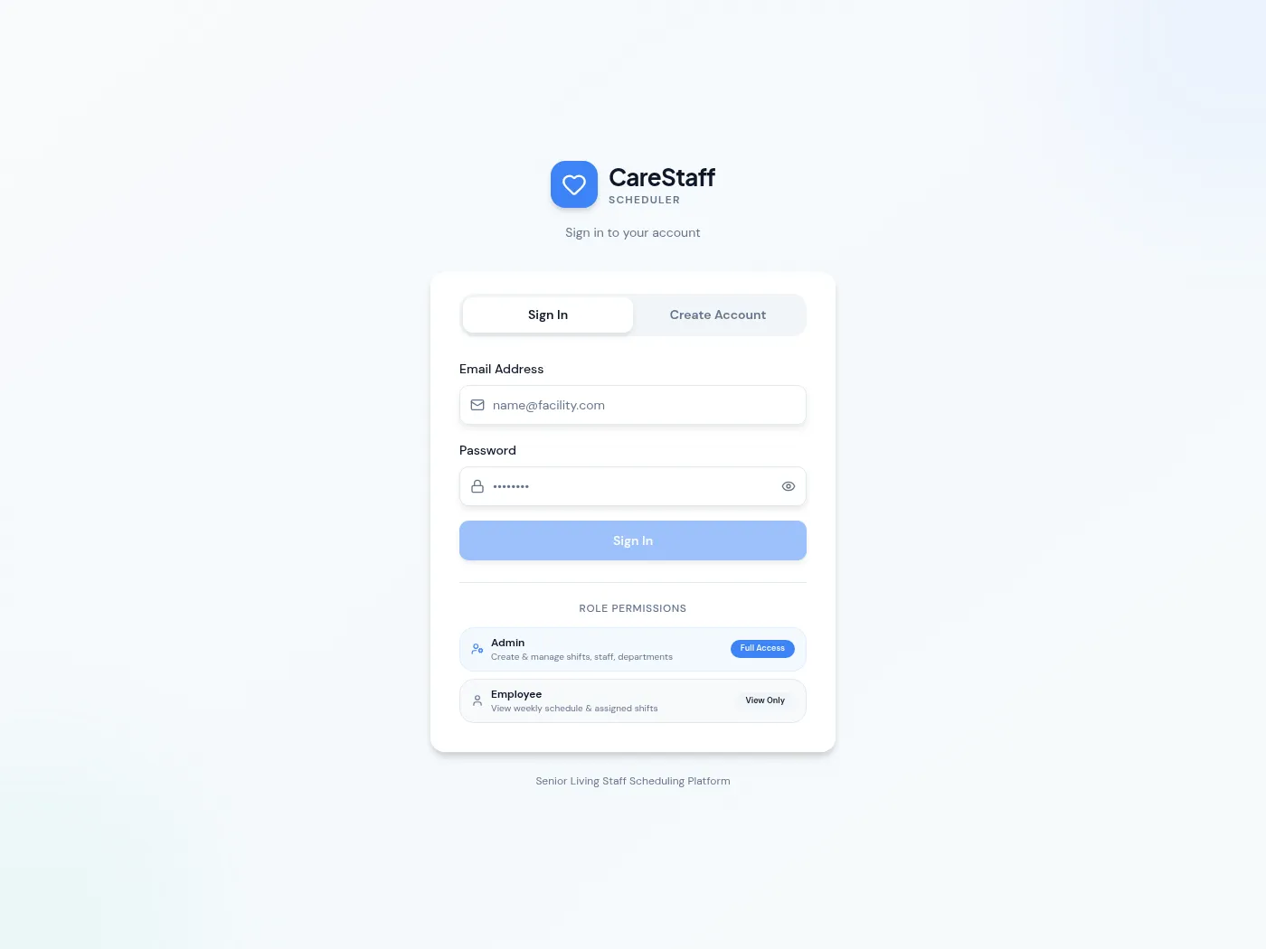 CareStaff Scheduler