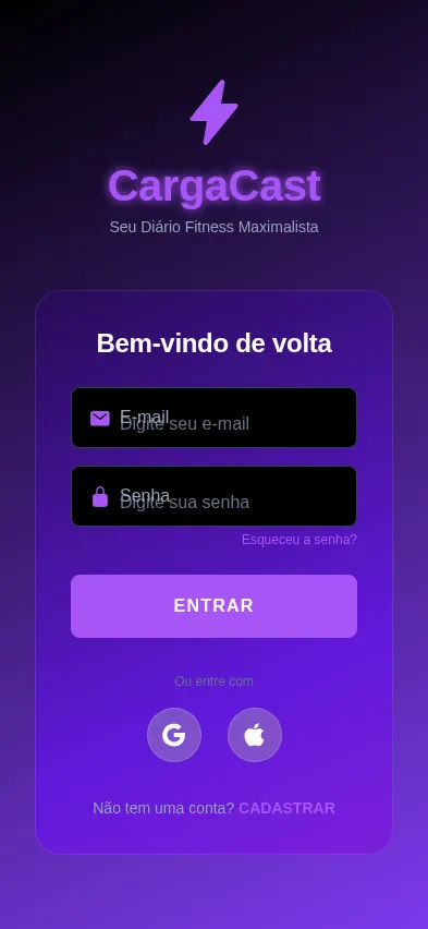 CargaCast: Diário Fitness