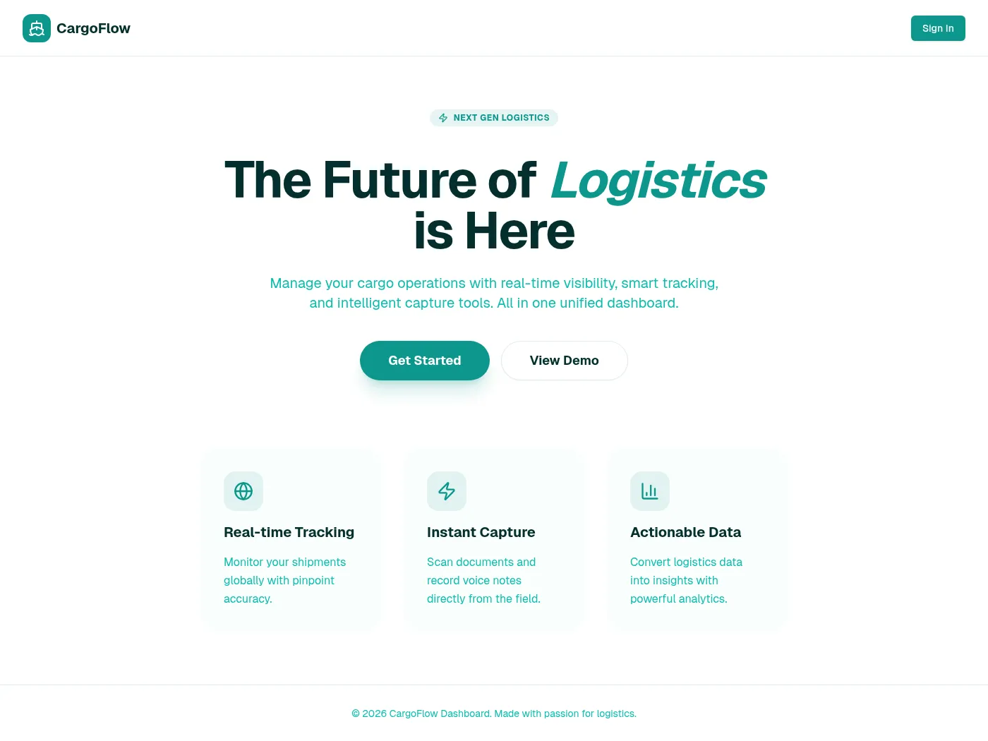 CargoFlow Dashboard
