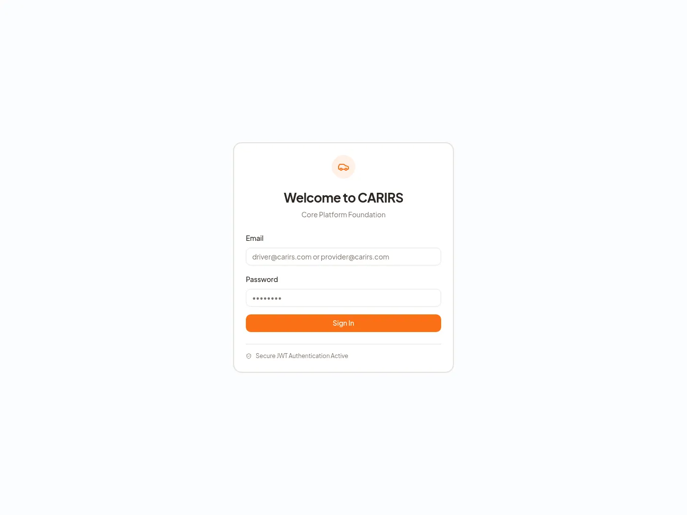 Carirs Core Platform