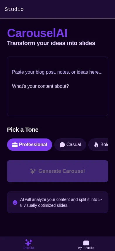 CarouselAI Studio