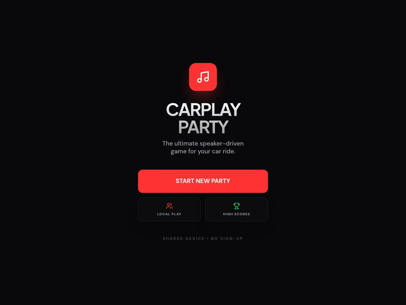 CarPlay Games Party App