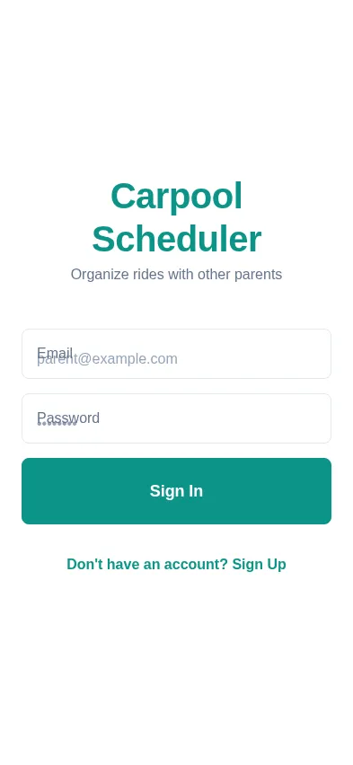 Carpool Scheduler App