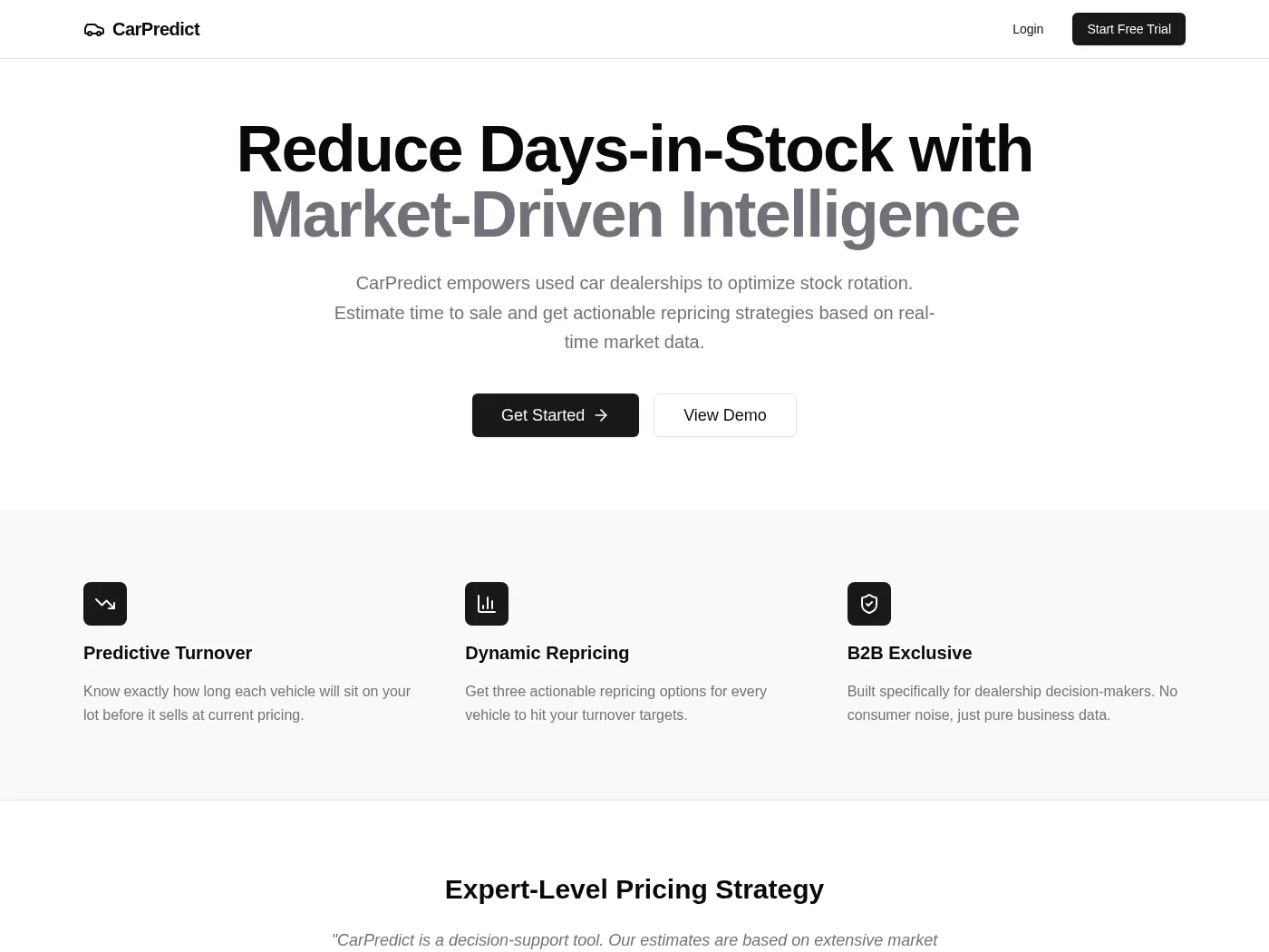 CarPredict B2B Web App