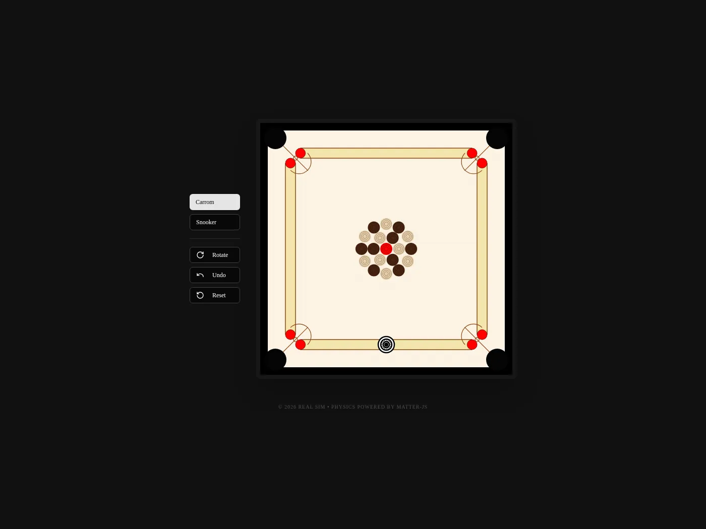Real Carrom & Snooker Sim